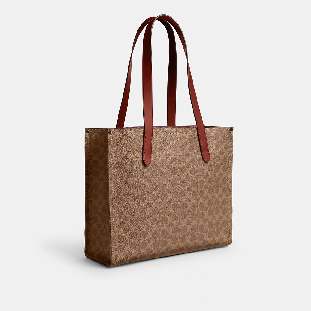 Relay Tote Bag 34 In Signature Canvas With Coach Graphic TAN MULTI ...
