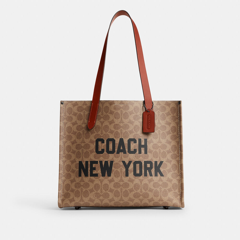 Relay Tote Bag 34 In Signature Canvas With Coach Graphic TAN MULTI ...